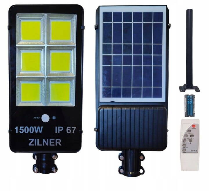 Lampa solarna 1500W Zilner IP65 + wysięgnik | Oświetlenie LED \ Lampy ...